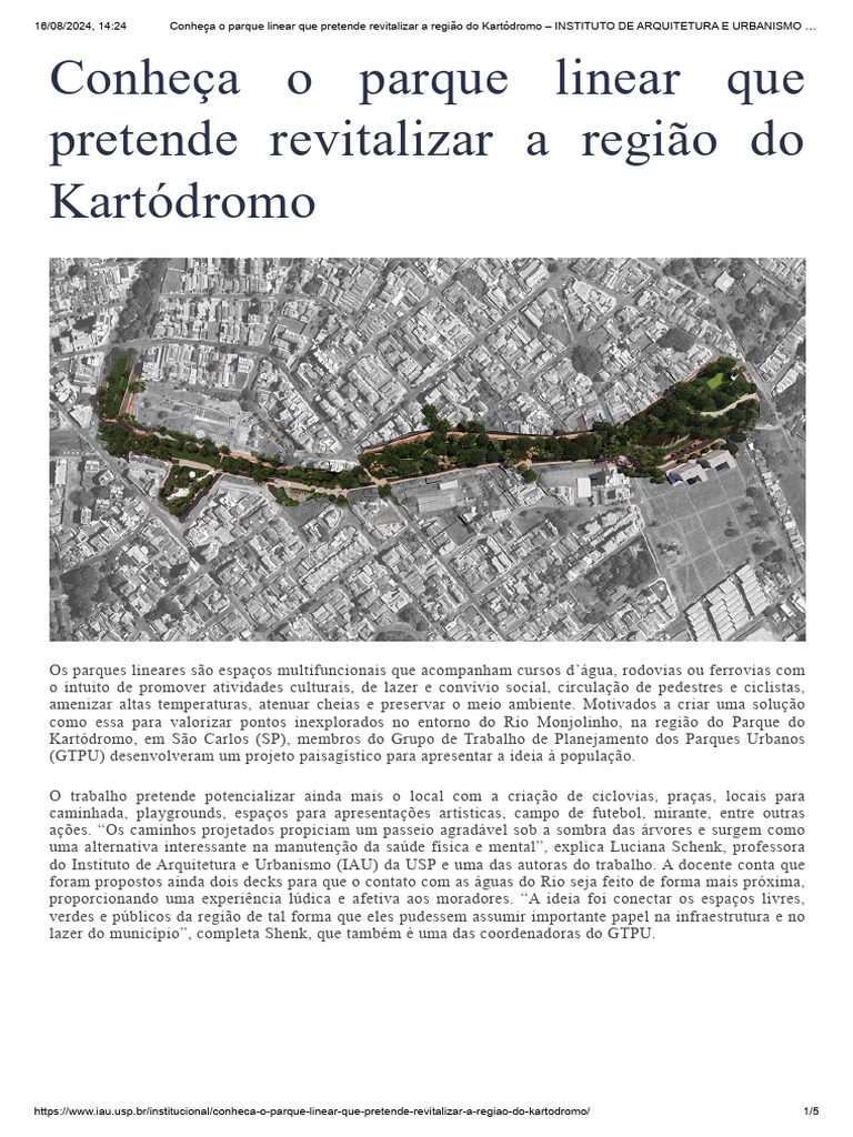 Conheça o Parque Linear Que Pretende Revitalizar A Região Do Kartódromo ...