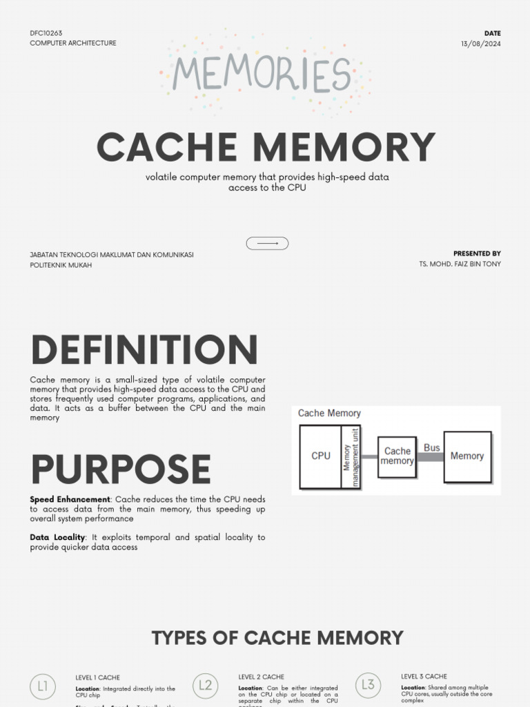 1.2 Describe The Concept of Cache Memory | PDF