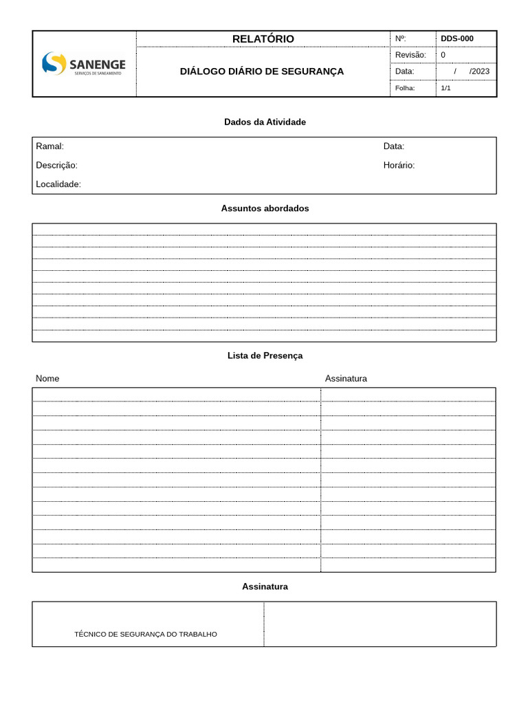 Dds - Diálogo Diário de Segurança | PDF
