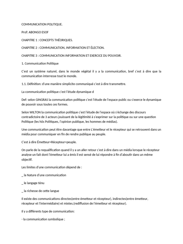 Communication Politique | PDF