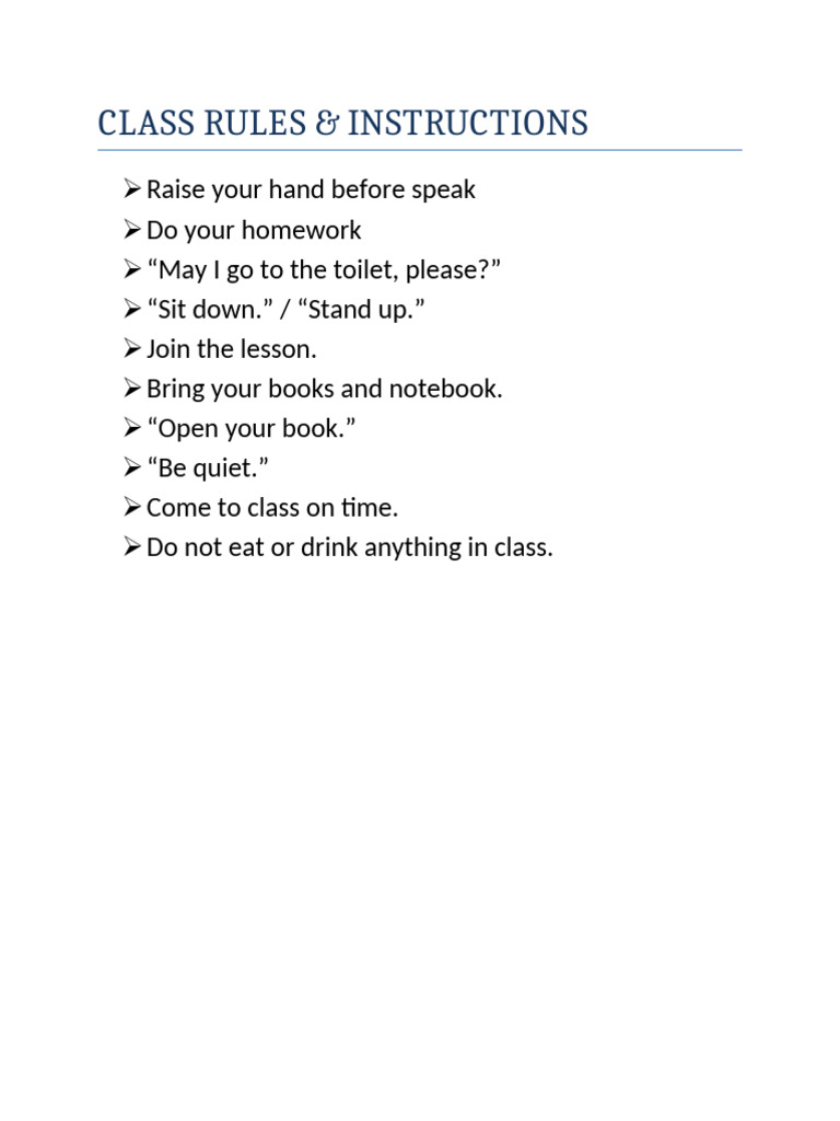 Class Rules | PDF