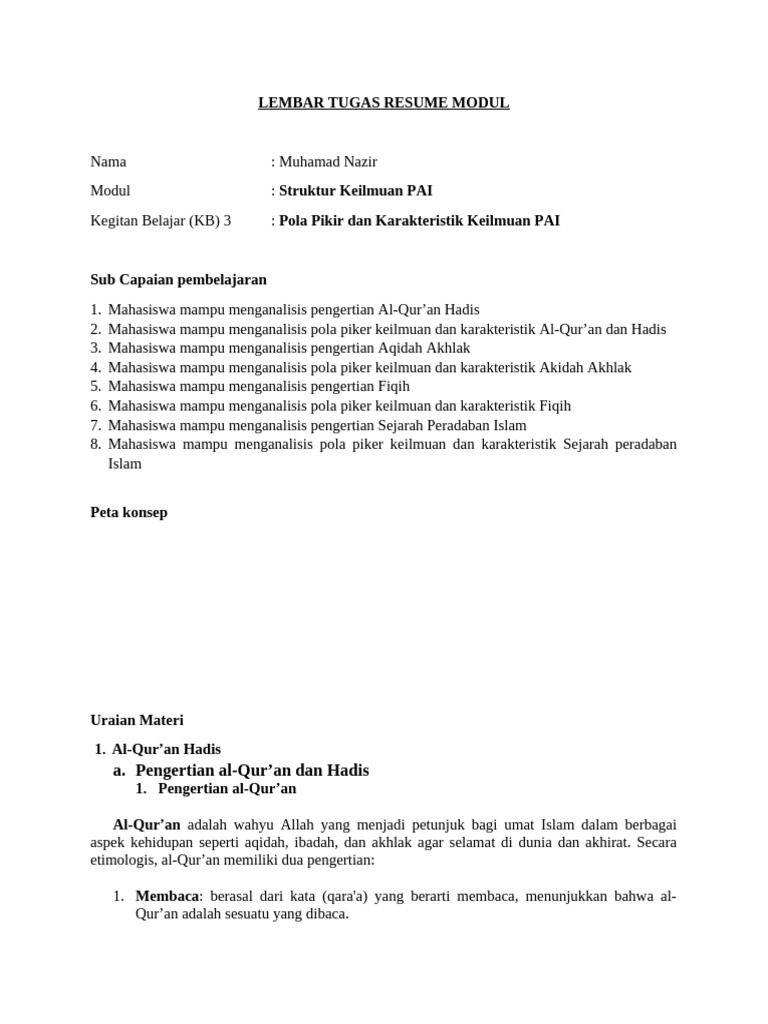 LEMBAR TUGAS RESUME MODUL 8 KB 3 | PDF | Theocracy | Science & Mathematics