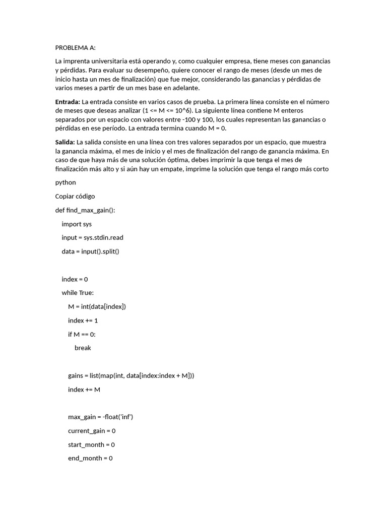 Entrada: La Entrada Consiste en Varios Casos de Prueba. La Primera ...