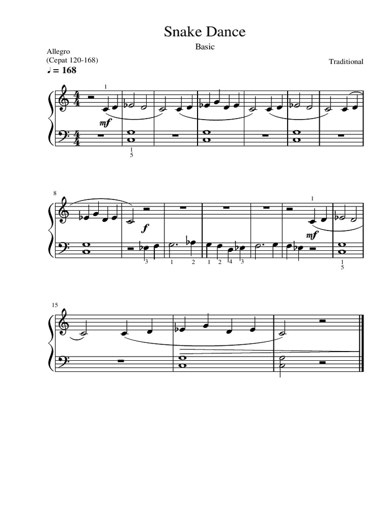16 Snake Dance - Piano Basic (SFILE | PDF