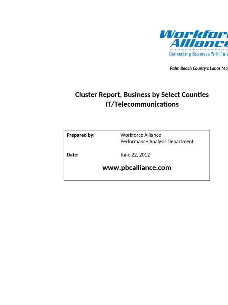 IT Business Cluster Report by County R1 | PDF
