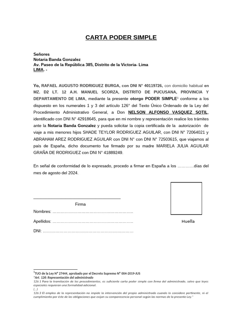 Carta Poder Simple | PDF