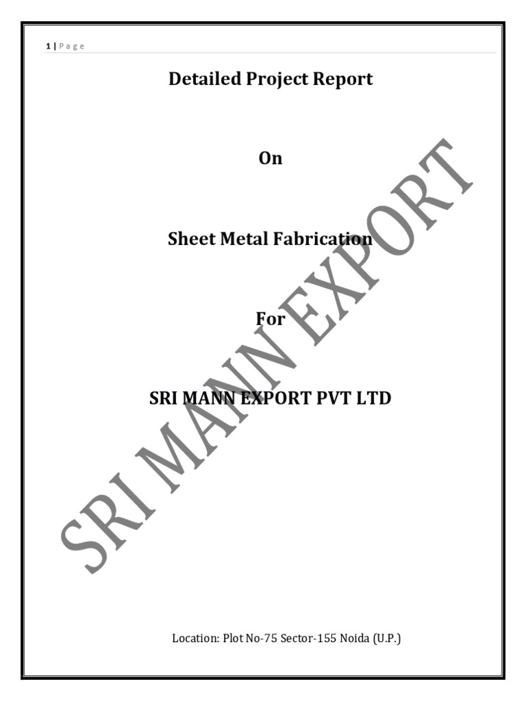Sheet Metal Project Report | PDF