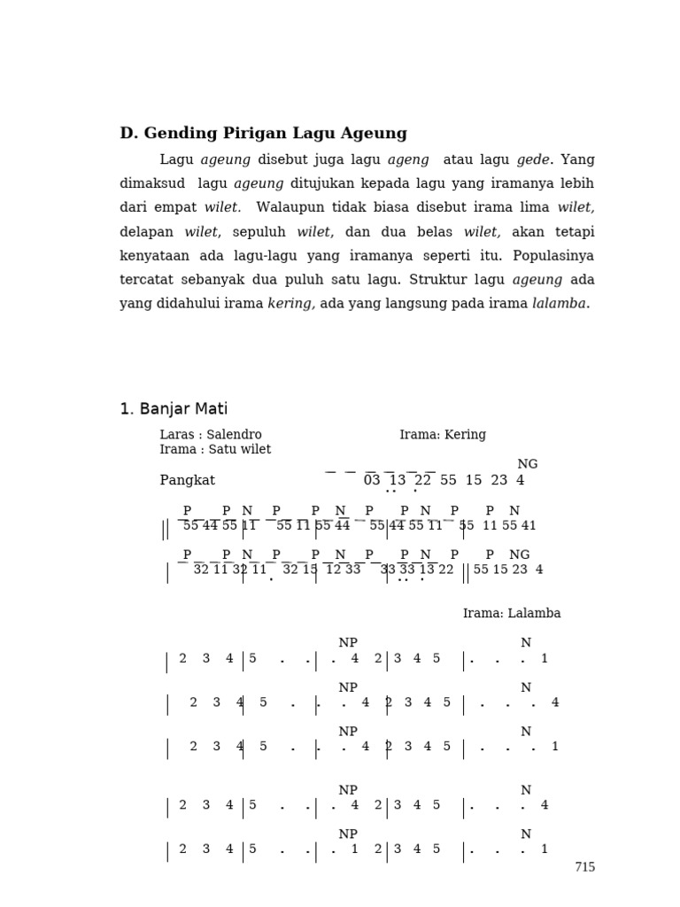 Gending 18, Lagu Ageung | PDF