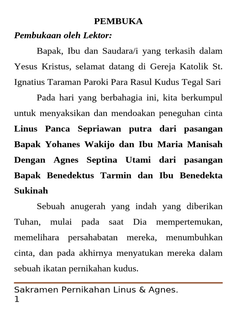 Perkawinan Sepri Agnes | PDF