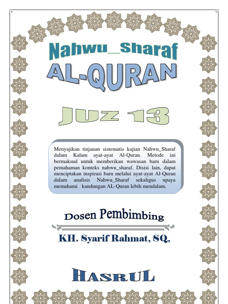 Kajian Nahwu Sharaf Surah Yusuf Juz 13 | PDF | Alquran | Islam