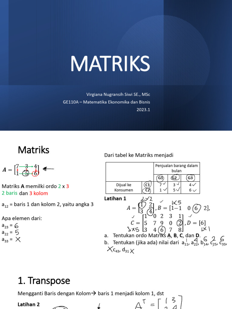 6 - Matriks GE110.2023.1 (3) | PDF