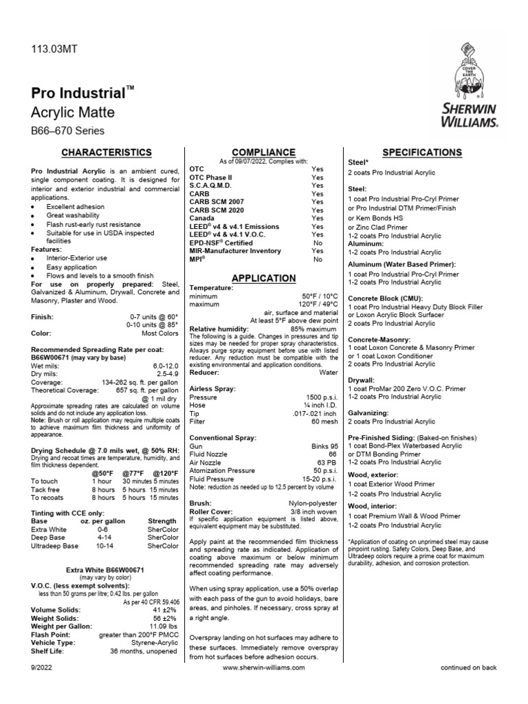 Pro Industrial Acrylic B66 Series | PDF
