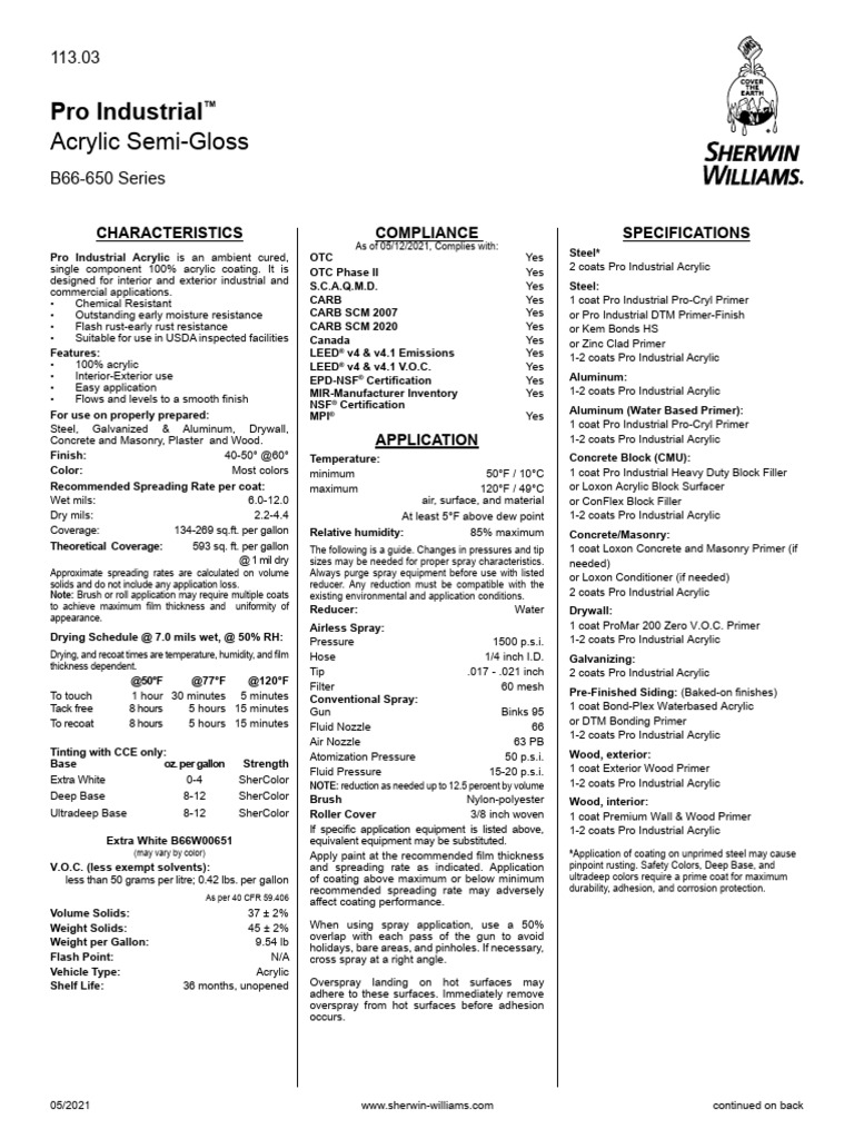 Pro Industrial Acrylic Semi-Gloss | PDF