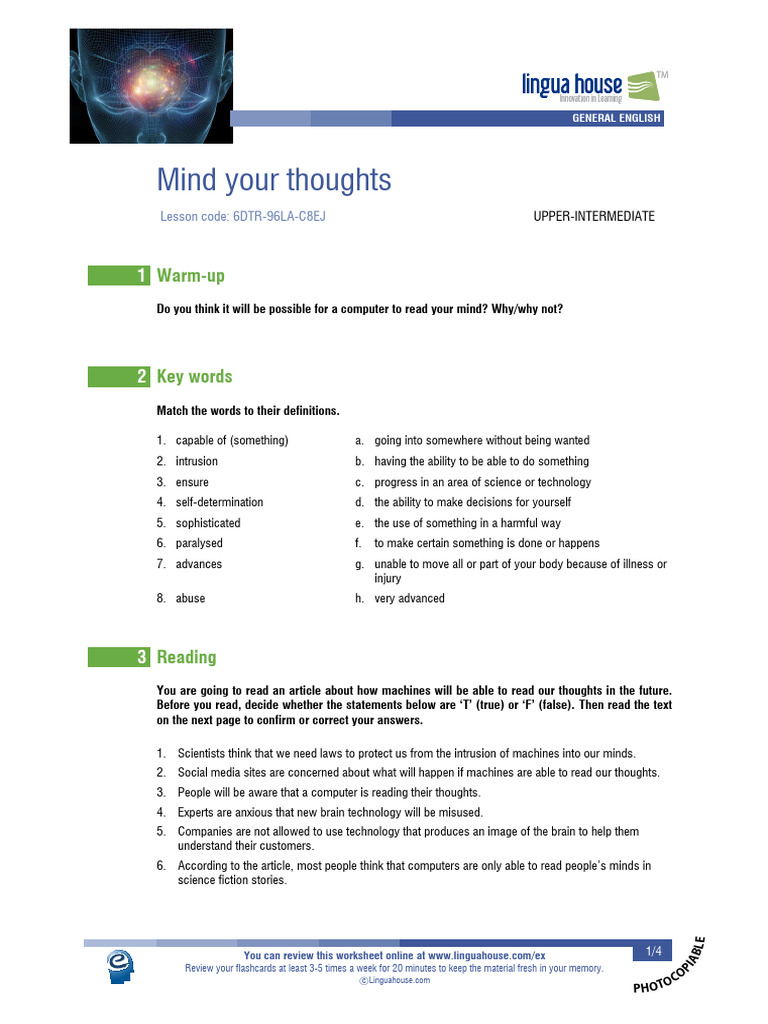 Mind Your Thoughts | PDF | Thought | Mind