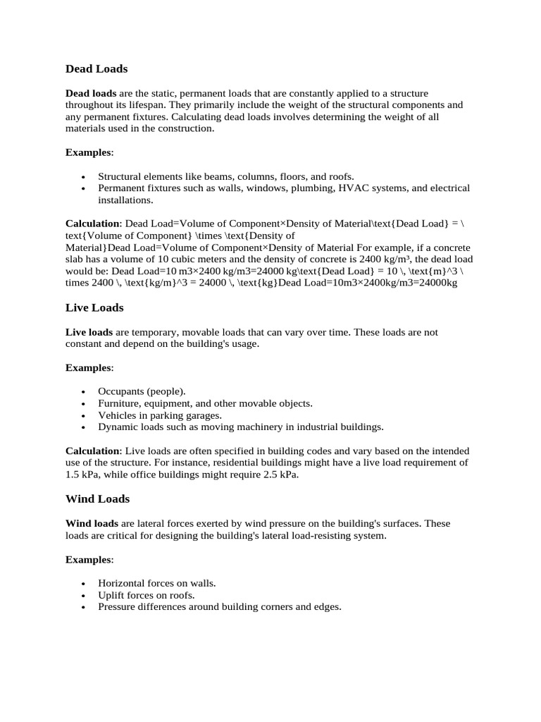 Dead Loads | PDF