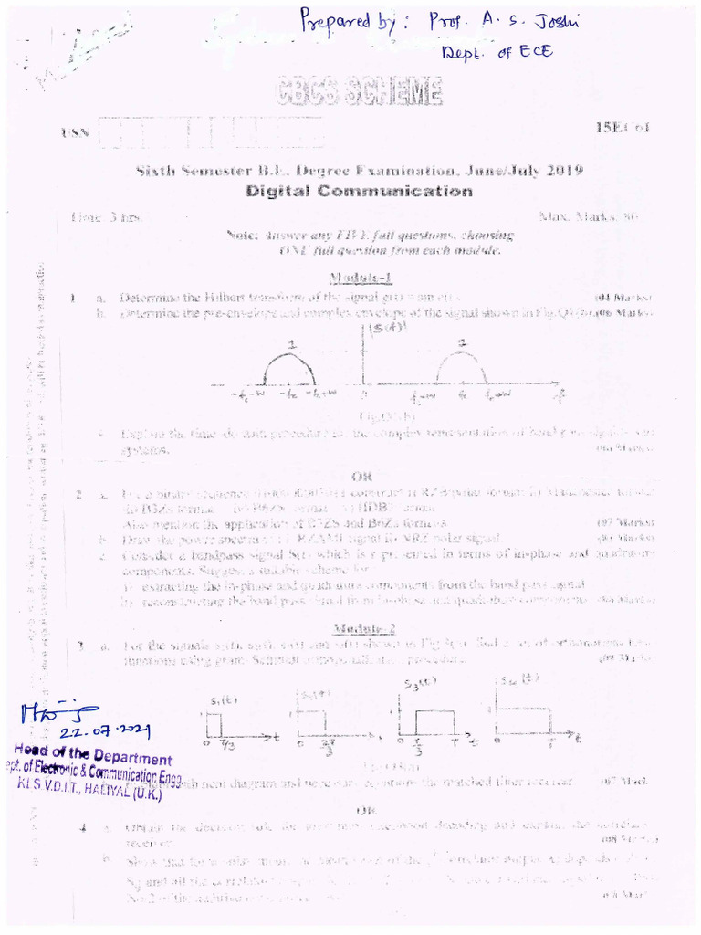 Digital Communication 15EC61 Paper 2 | PDF