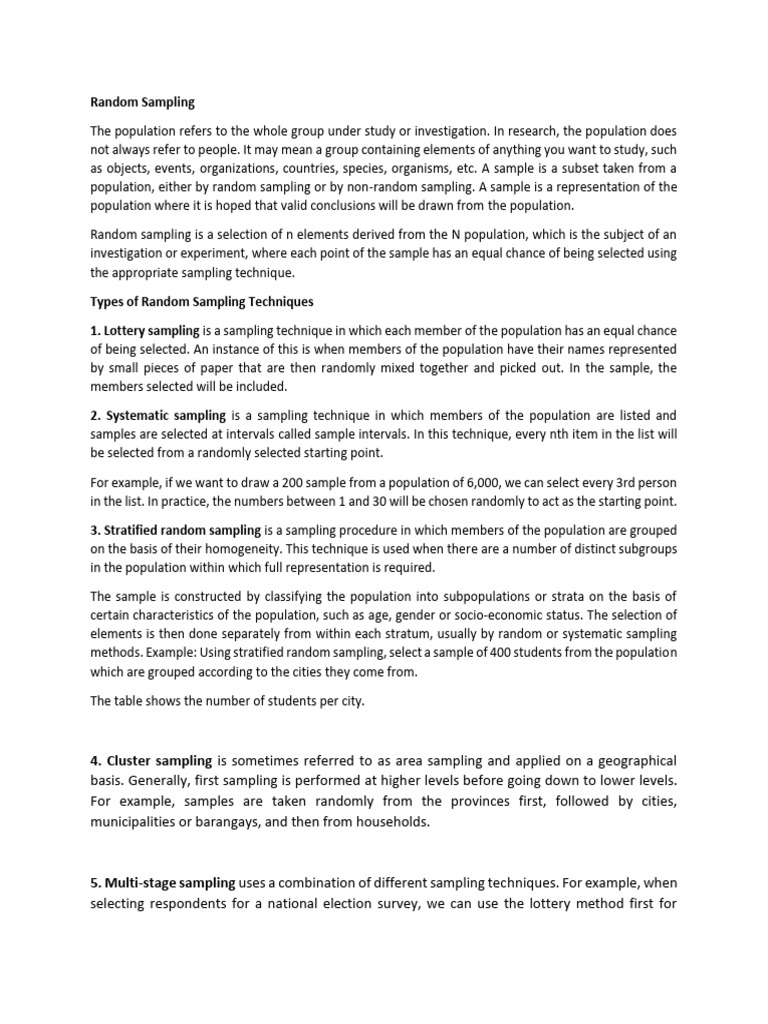 Random-Sampling | PDF