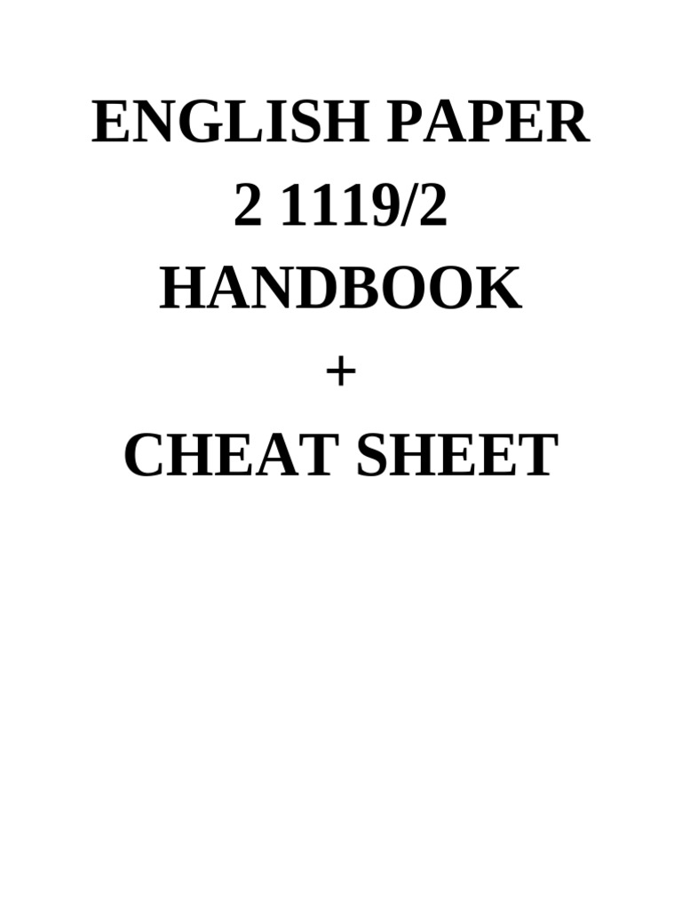ENGLISH PAPER 2 1119_2 HANDBOOK | PDF