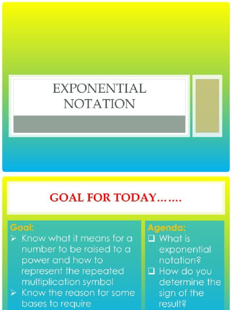 Exponential Notation | PDF