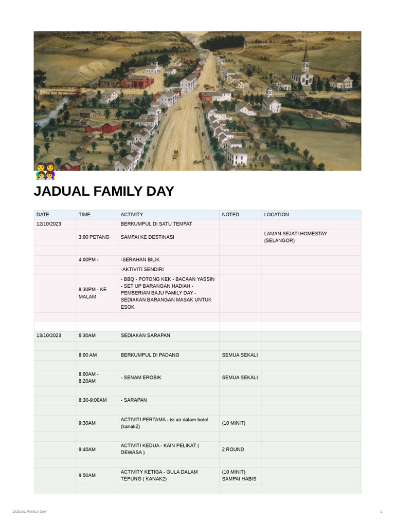 Jadual Family Day | PDF