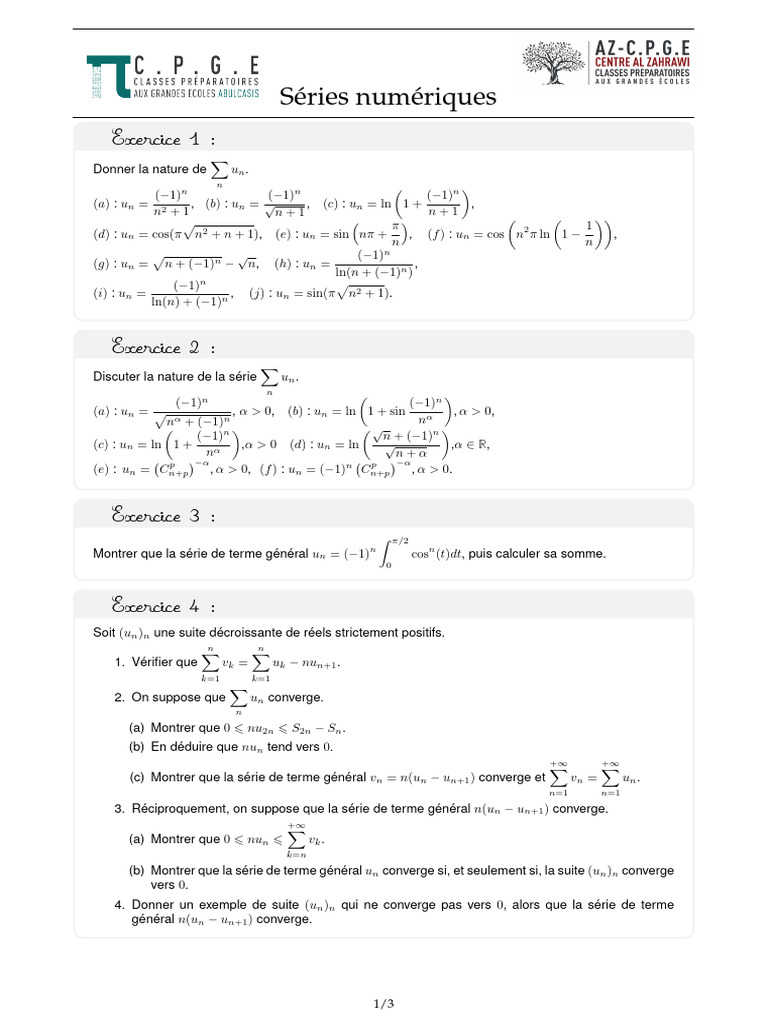 Serie 19 Series Numeriques | PDF