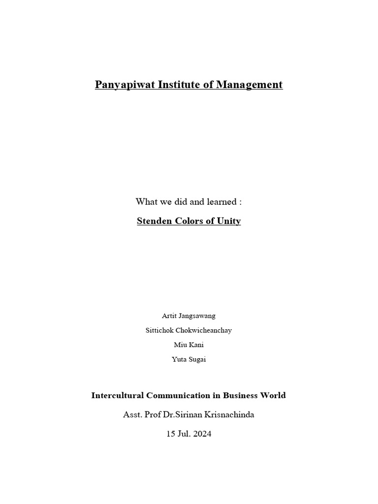 Ajarn Mae Colors of Unity Reports | PDF