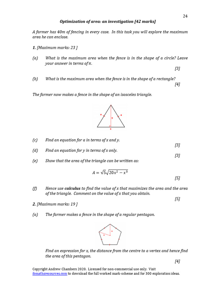 Optimisation of Area 1234 | PDF | Area | Shape