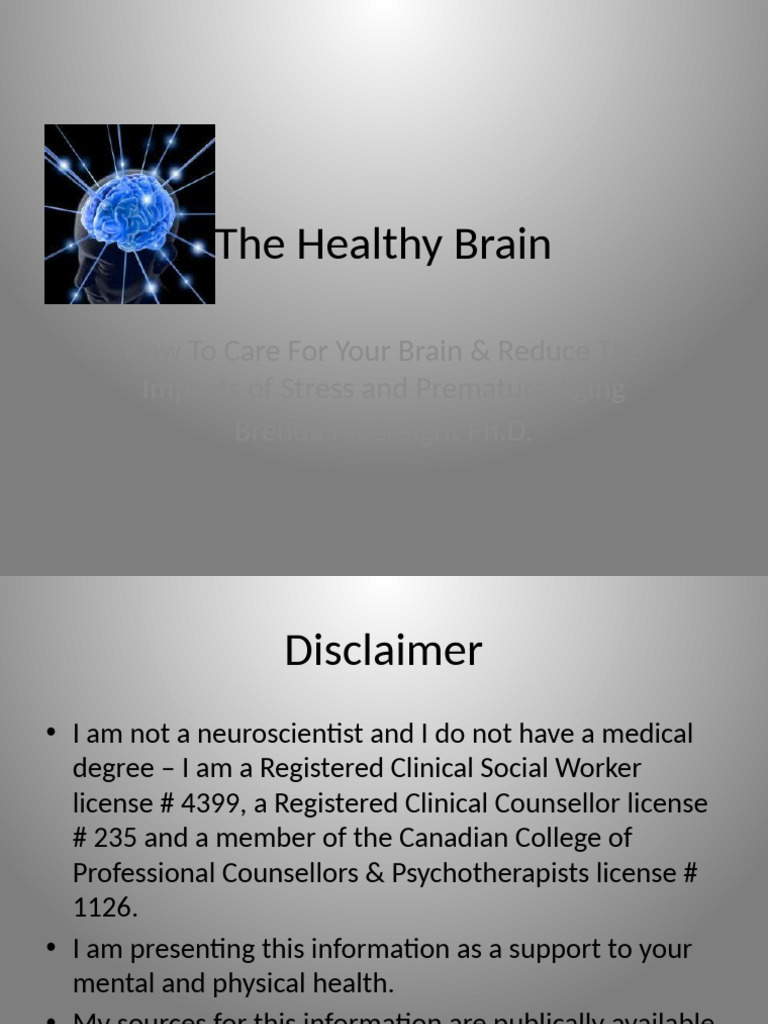 The Healthy Brain | PDF