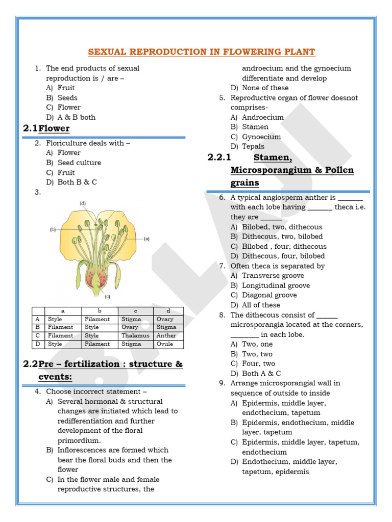 XII CH - 02 Sexual Reproduction in Flowering Plants | PDF