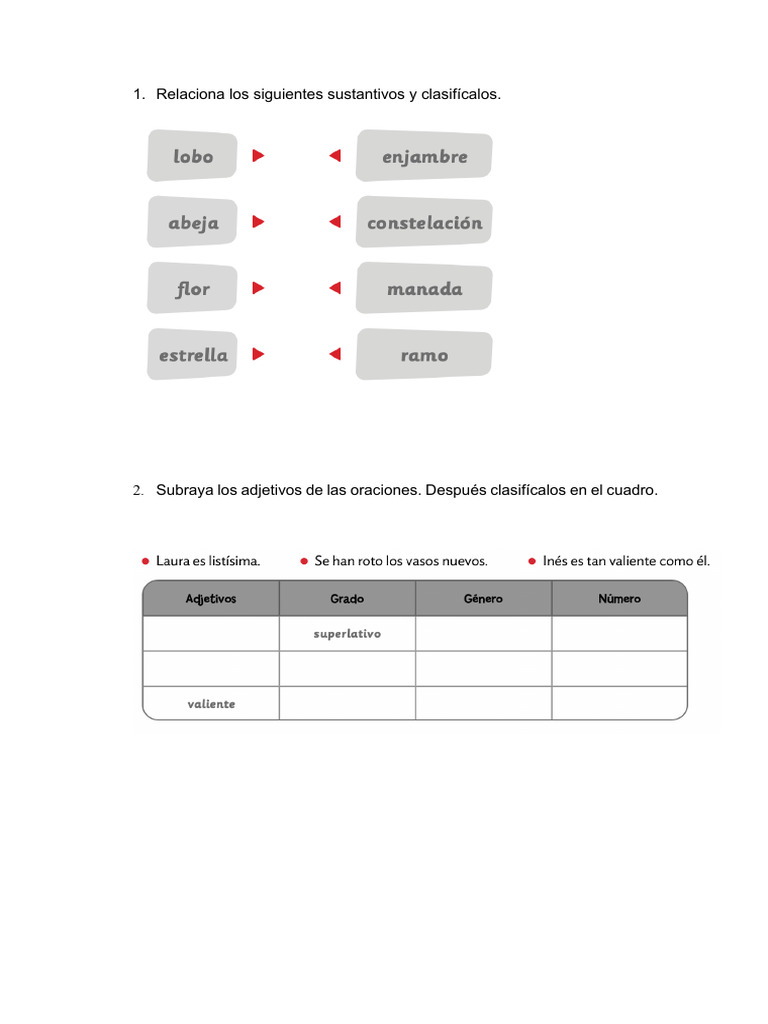 Sustantivos y Adjetivos | PDF