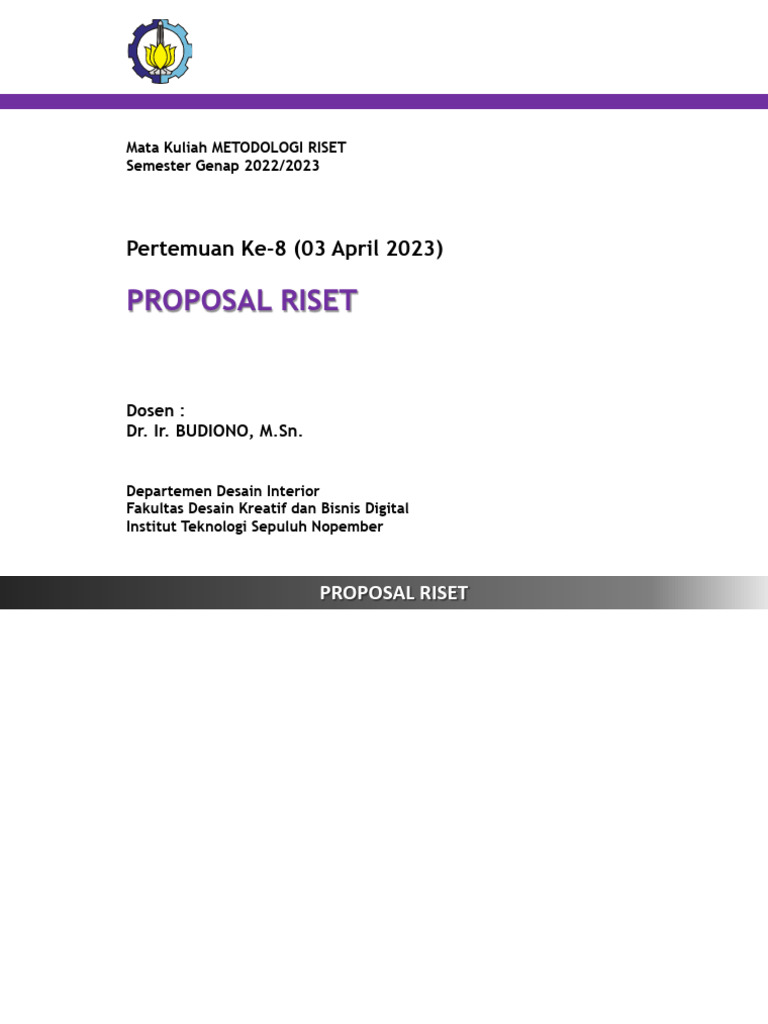 Pertemuan Ke-8 (Proposal Riset) | PDF
