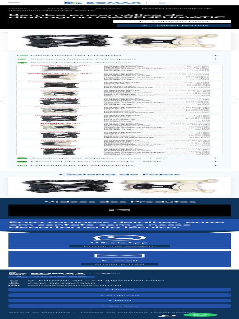 Bomba Pneumática de Diafragma - Bomax Do Brasil E | PDF