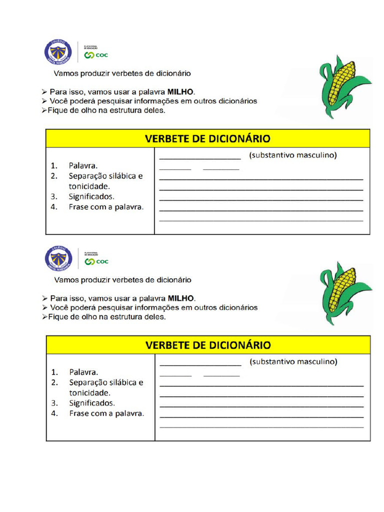 Produção De Texto Verbete Pdf