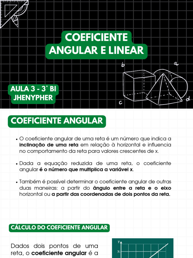 Aula 04 Coeficiente Angular e Linear | PDF
