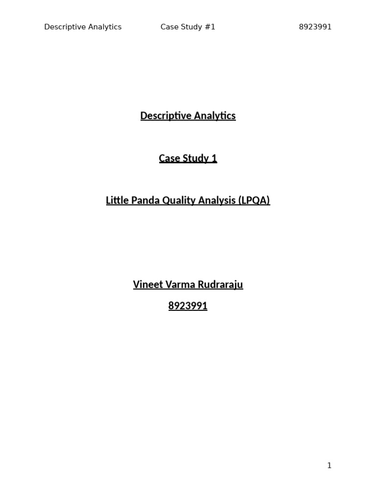 Case Study1 8923991 | PDF