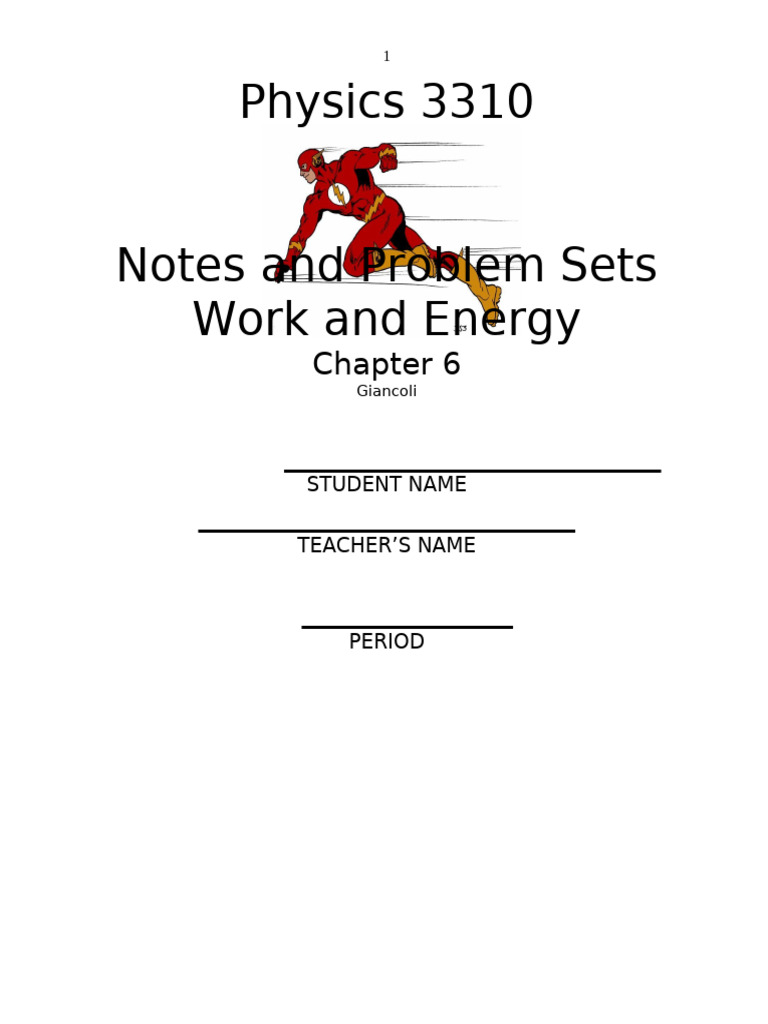 Work and Energy in Physics: Notes & Problems | PDF | Force | Potential ...
