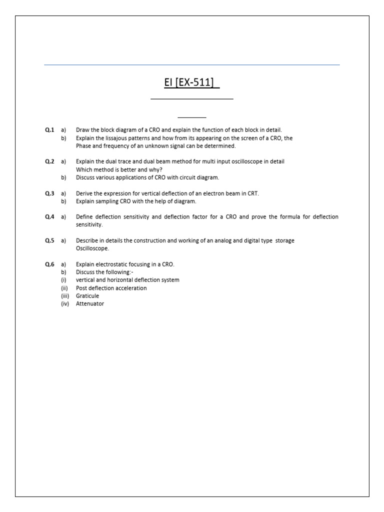 Ei Assignment Que All Units - 2022 | PDF