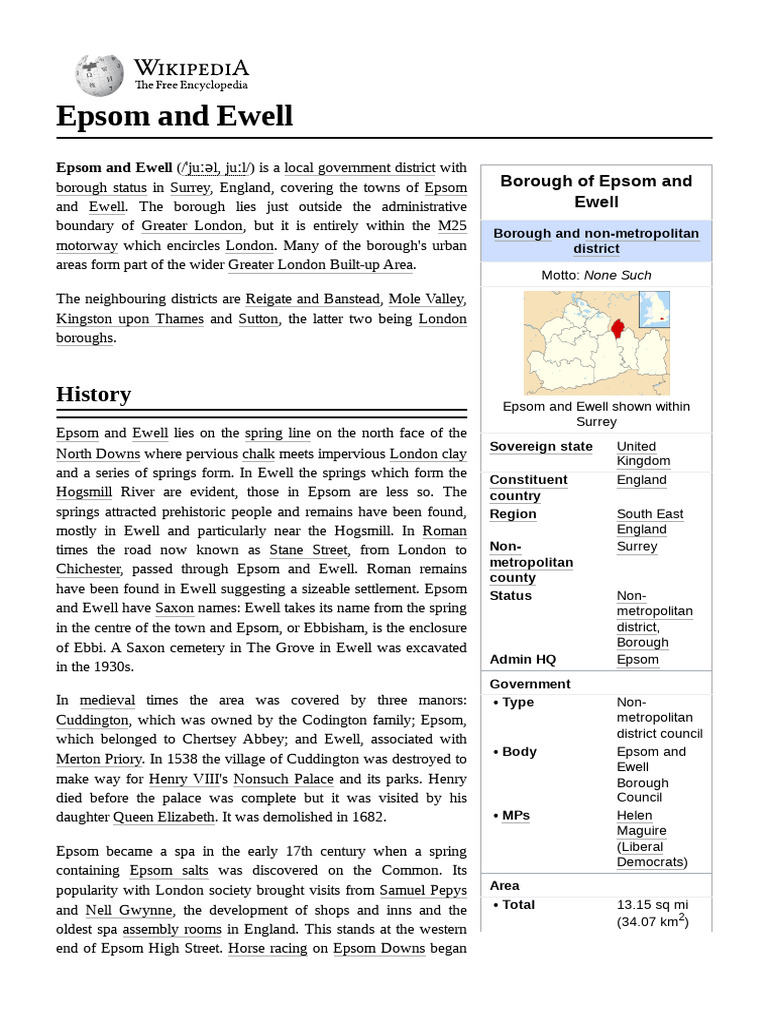 Epsom and Ewell | PDF