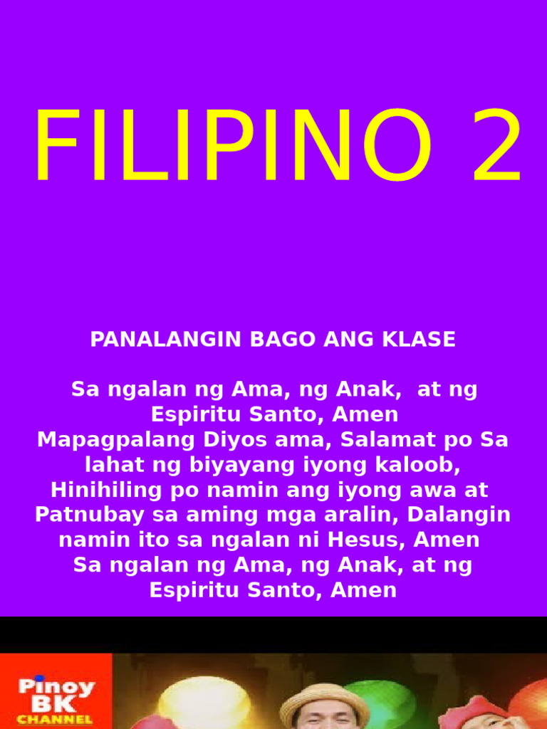 7 - Filipino 2 - Ang Bata at Ang Puno | PDF