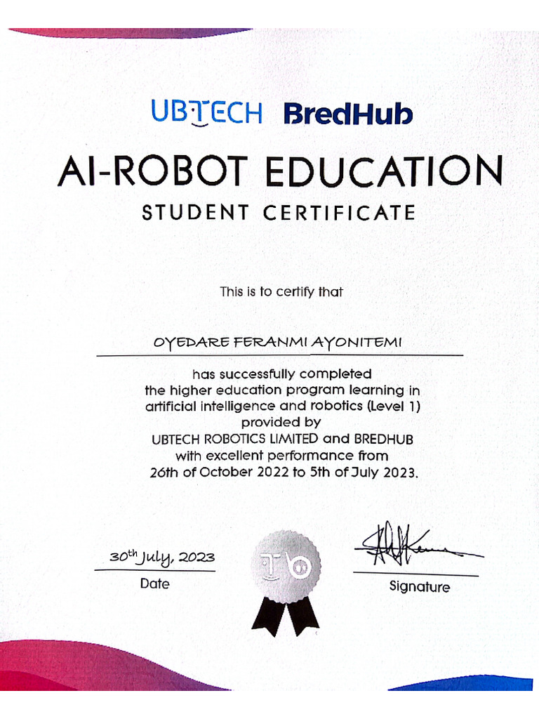 Feranmi - Oyedare - AIR Certificate | PDF