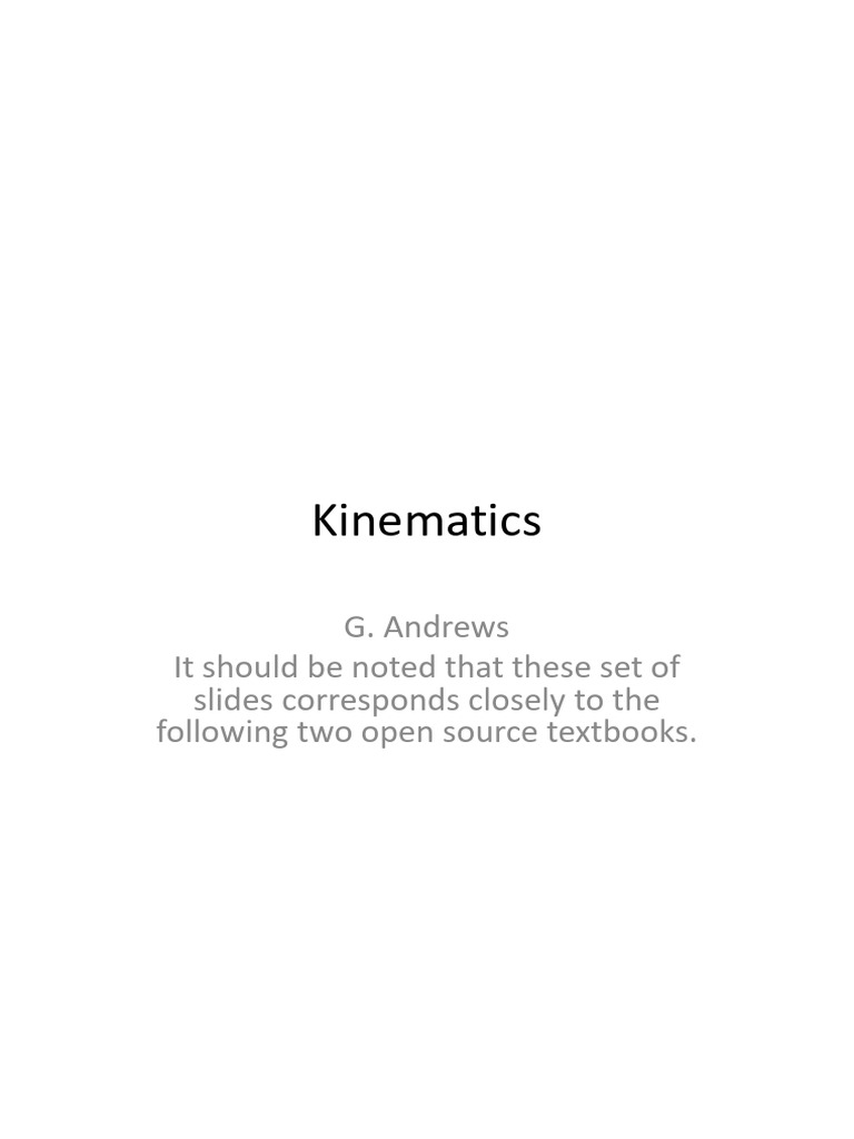 Kinematics 2021 | PDF