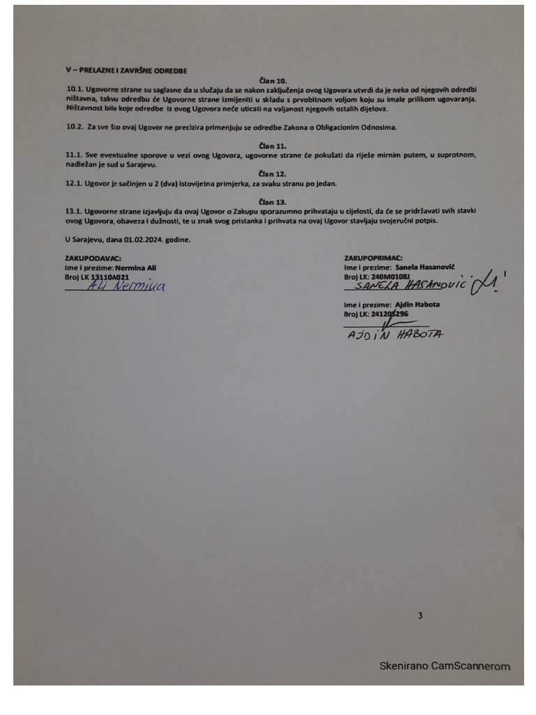 Ugovor Potpis | PDF