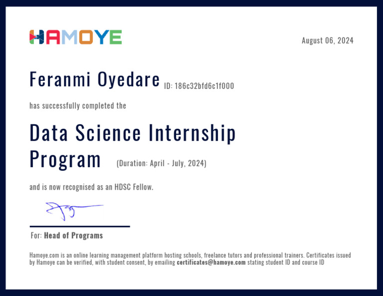 Feranmi Oyedare - Hamoye - Data-Science PDF | PDF