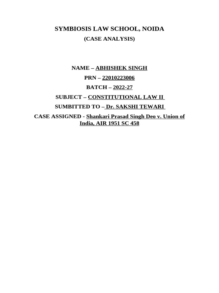 Abhishek Singh 22010223006 Ba LLB | PDF | Constitution | Politics