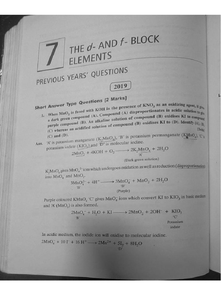 D and F Block Elements | PDF