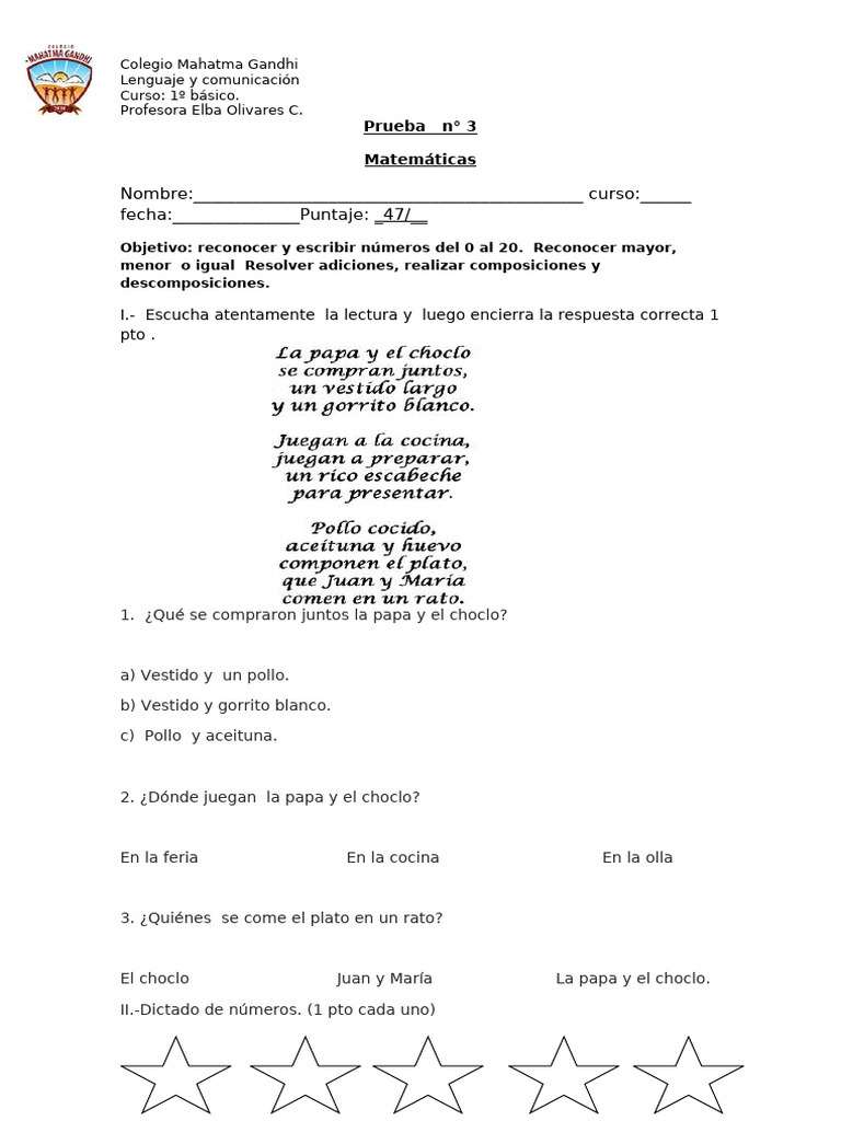 EV. MATE #3 0al 20 Composicion y Descompos. | PDF