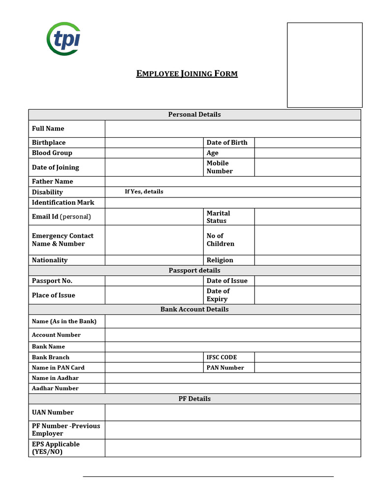 1-TPI Joining Form Revised | PDF