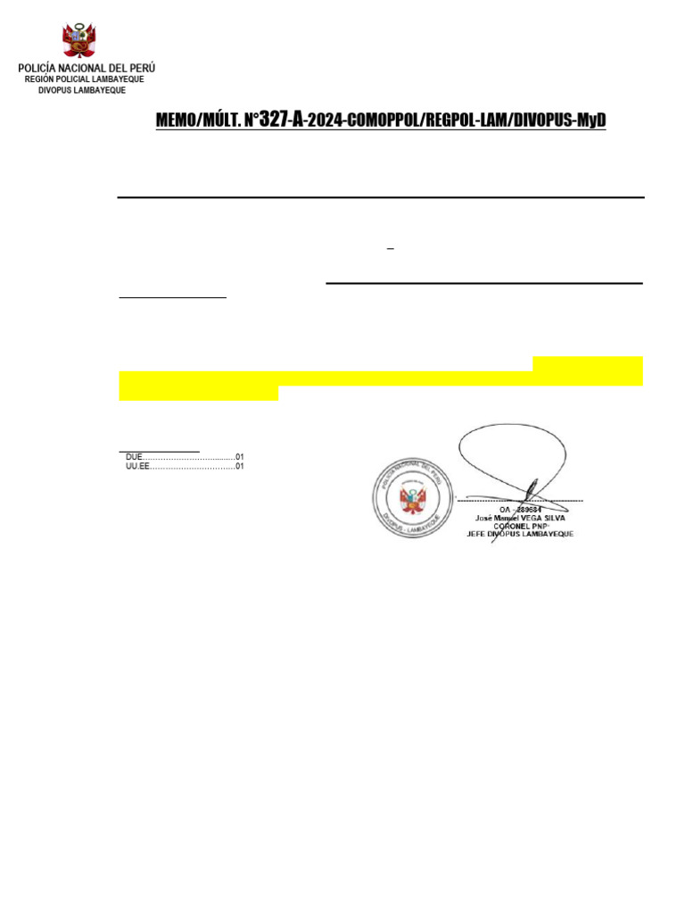 MEMO.MÚLTIPLE No.327-A-2024-DIVPUS (1) | PDF