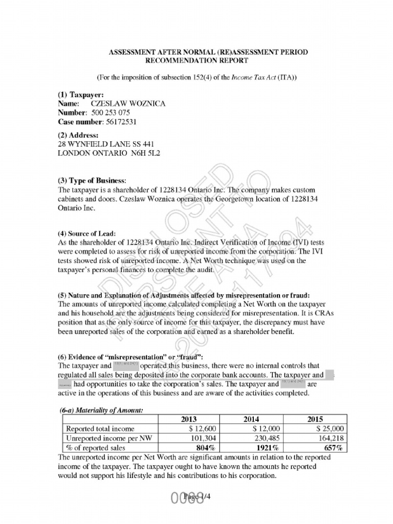 Factors Relevant - Assessment After Normal Re (Assessment) Recommendation Report | PDF