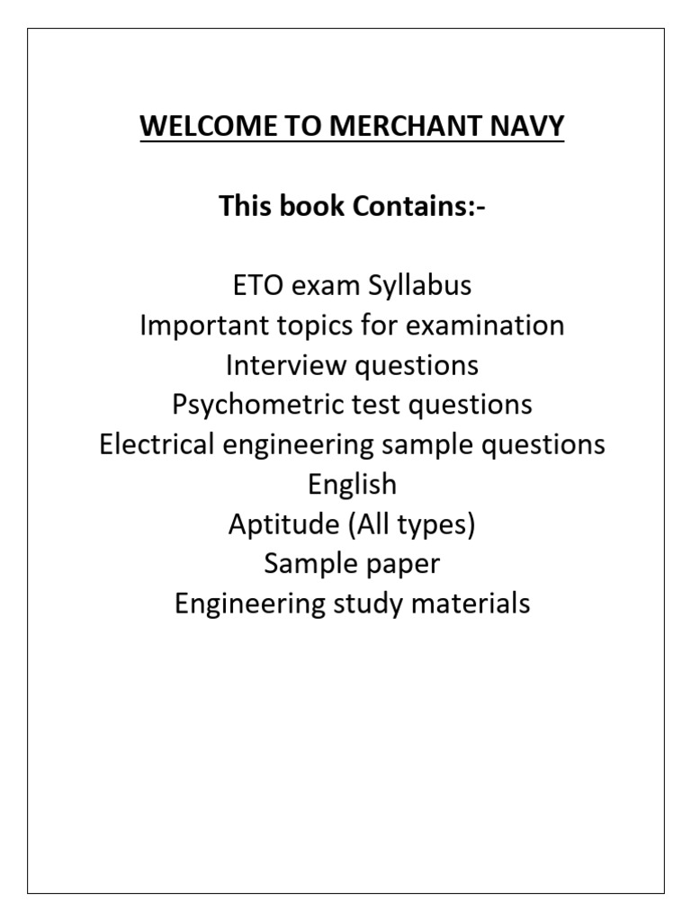 ETO Entrance Exam Study Guide | PDF